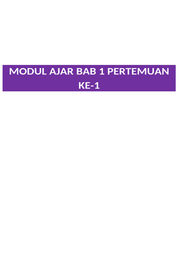 Modul Ajar Mtk 1 | PDF