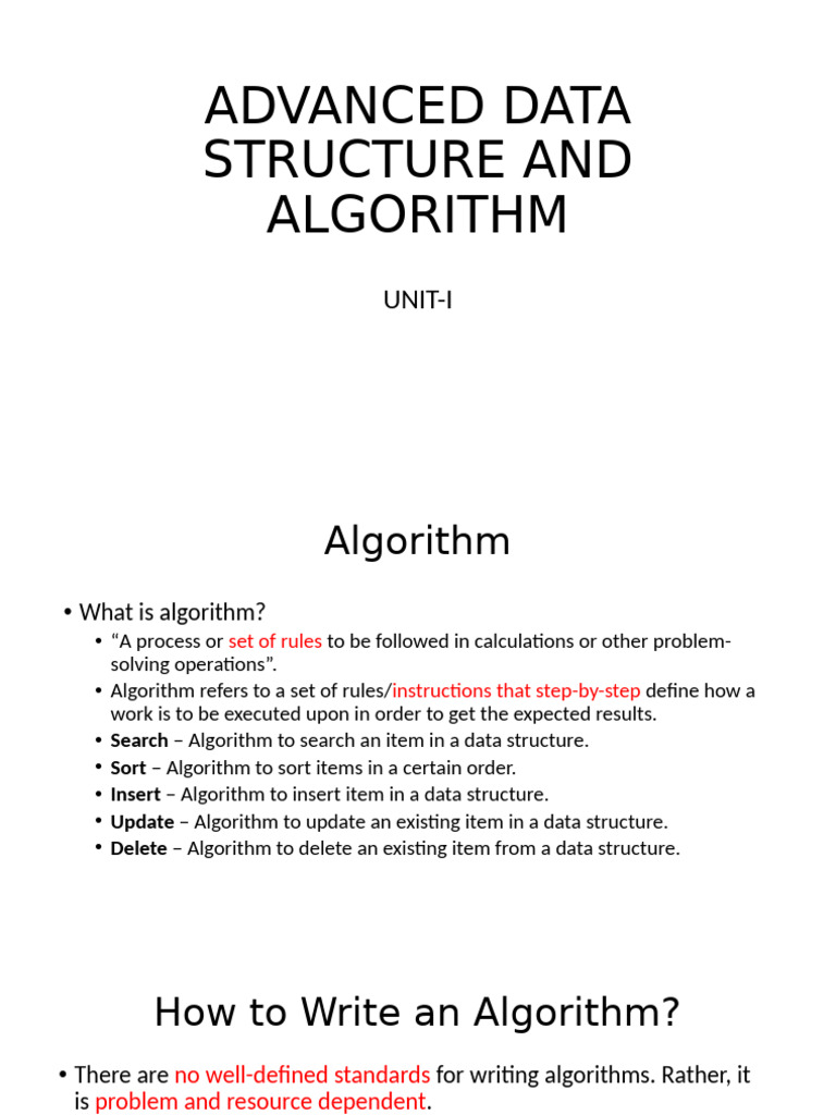 ADSA Unit-I (1) | PDF | Time Complexity | Recurrence Relation