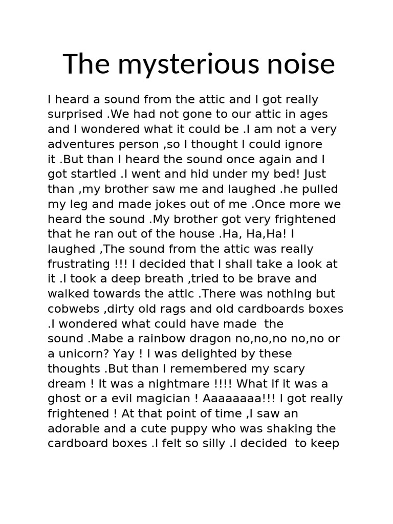 The Mysterious Noise | PDF