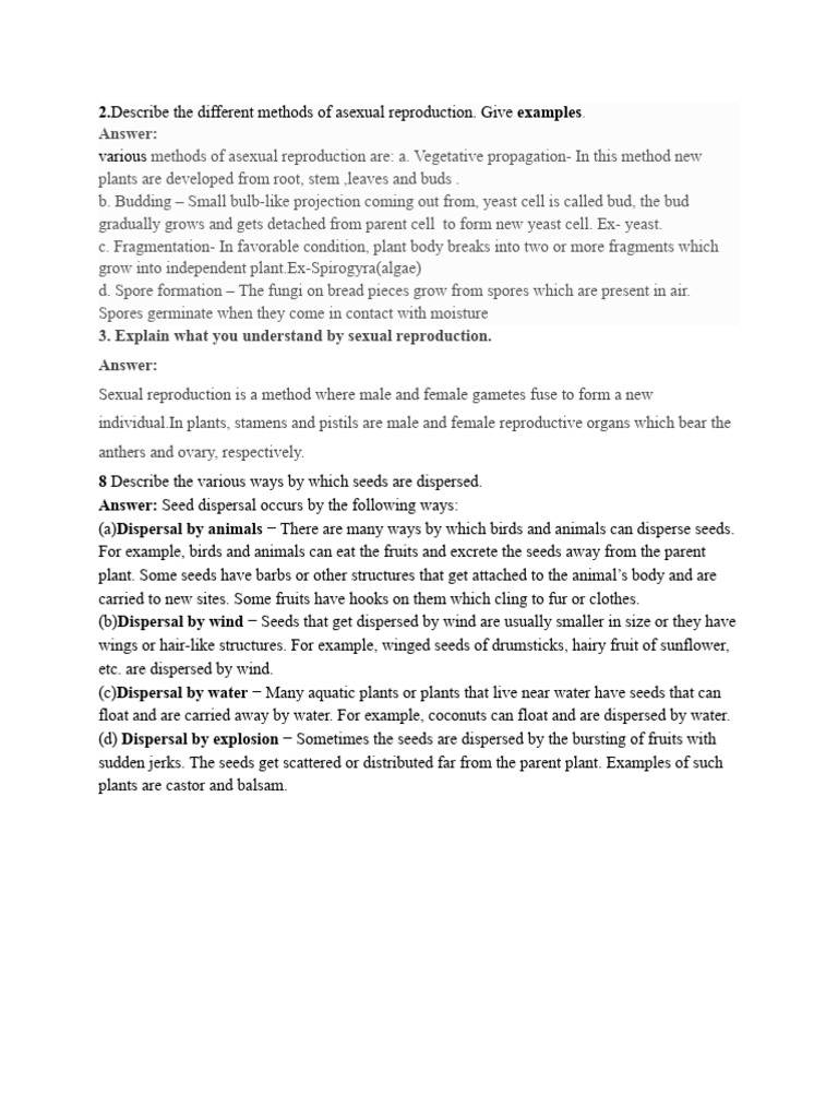 Asexual Reproduction Methods Explained | PDF