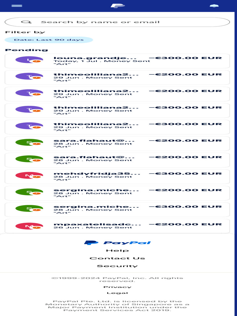 PayPal Account Activity Summary | PDF