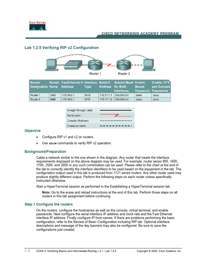 CCNA3_lab_1_2_5_en | PDF | Router (Computing) | Cisco Certifications