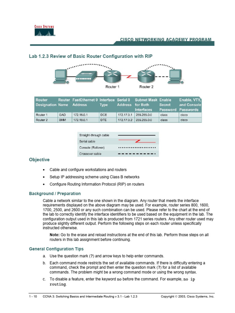 CCNA3_lab_1_2_3_en | PDF | Router (Computing) | Cisco Certifications