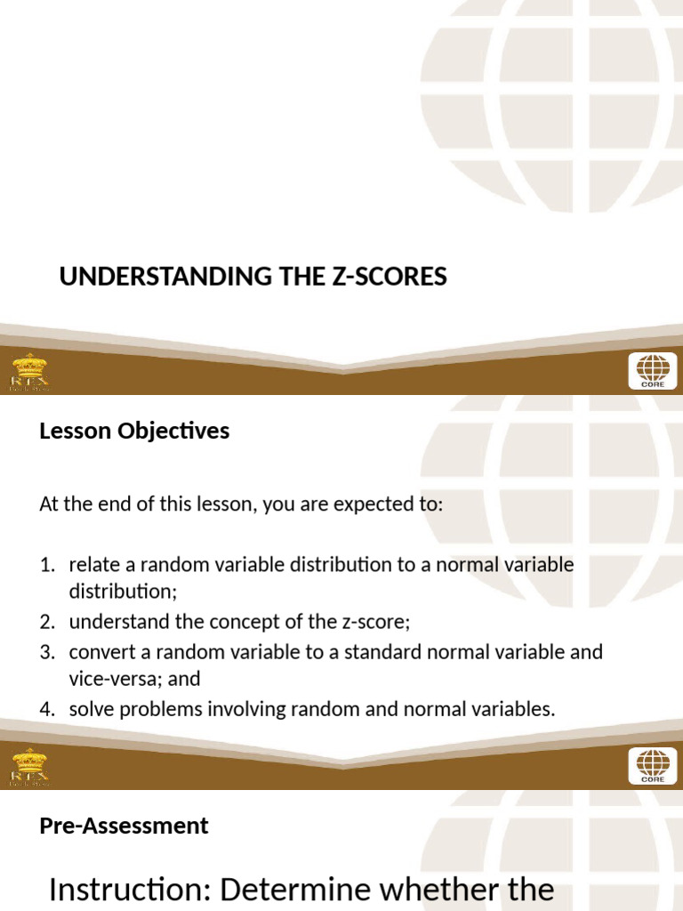 Unit II Lesson 2 Understanding The Z-Scores (Autosaved) | PDF | Standard Score | Normal Distribution
