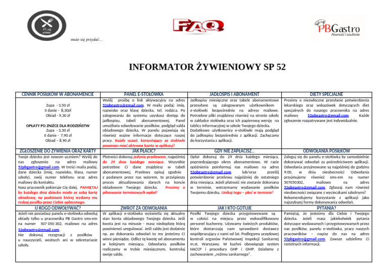 Informator Zywieniowy Sp.52 | PDF