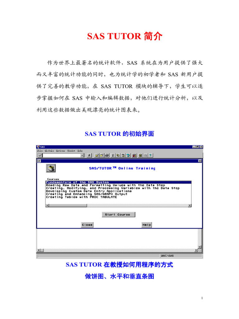 sas tutor简介 | PDF