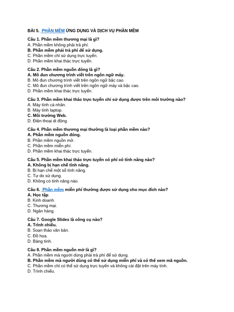 Tin HK1 (Đáp Án) | PDF