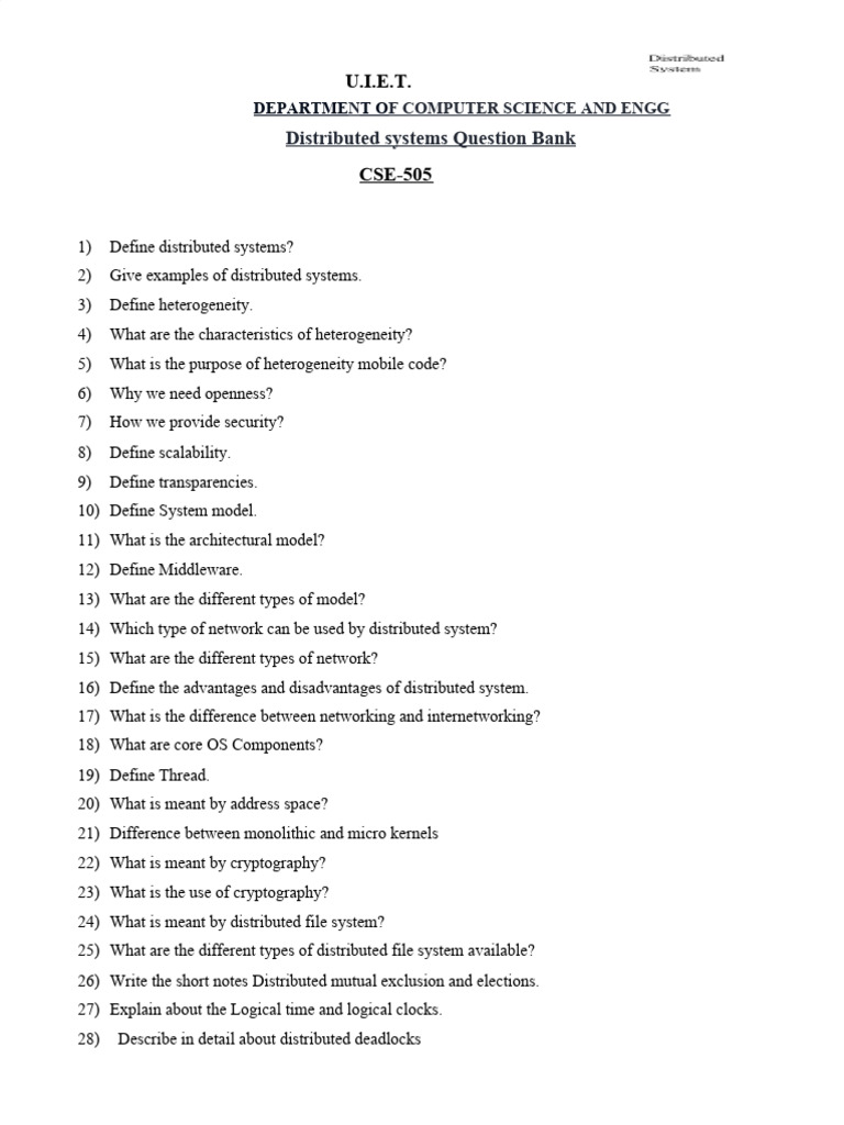 Distributed System 47 (Elective) | PDF | Distributed Computing | Process (Computing)