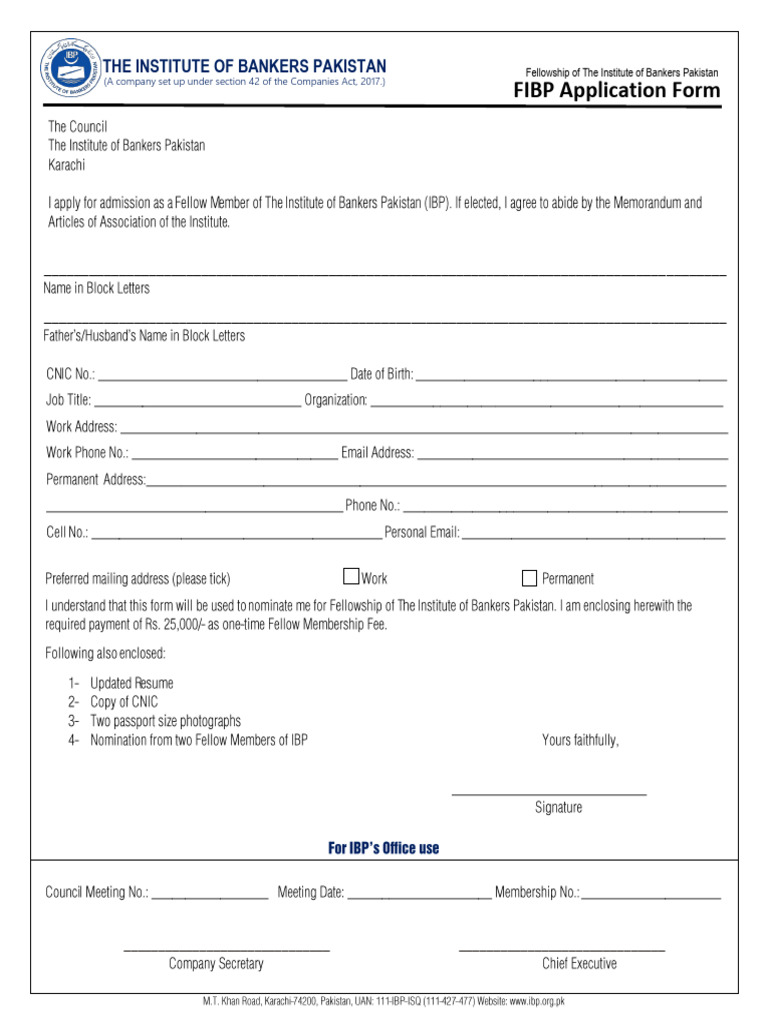 2 FIBP Application Form V2 | PDF
