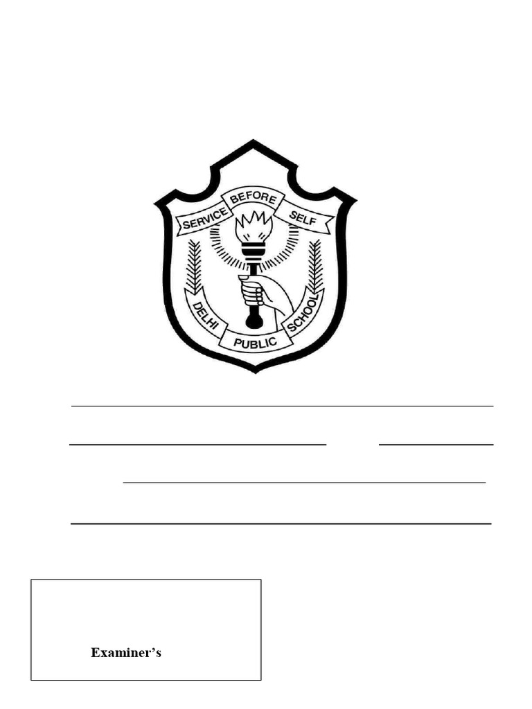 English Project - Class 12th - Front Page - DPSV | PDF