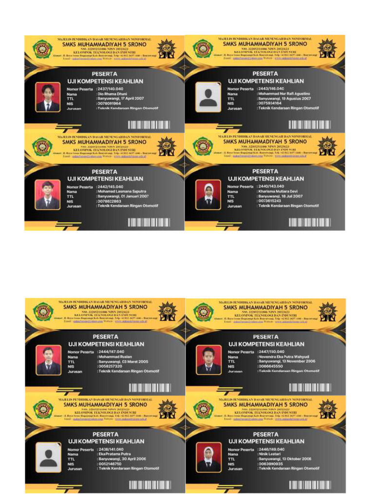 Id Card Uji Kompetensi | PDF