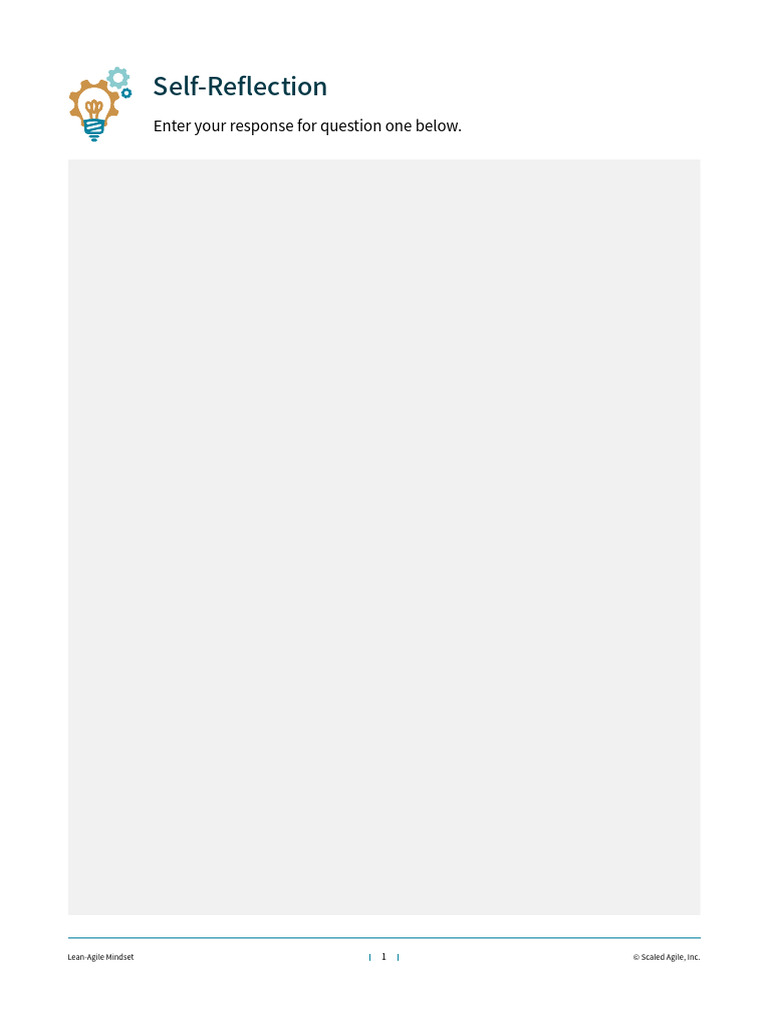 Lean-Agile Mindset 6.0 Self-Reflections | PDF