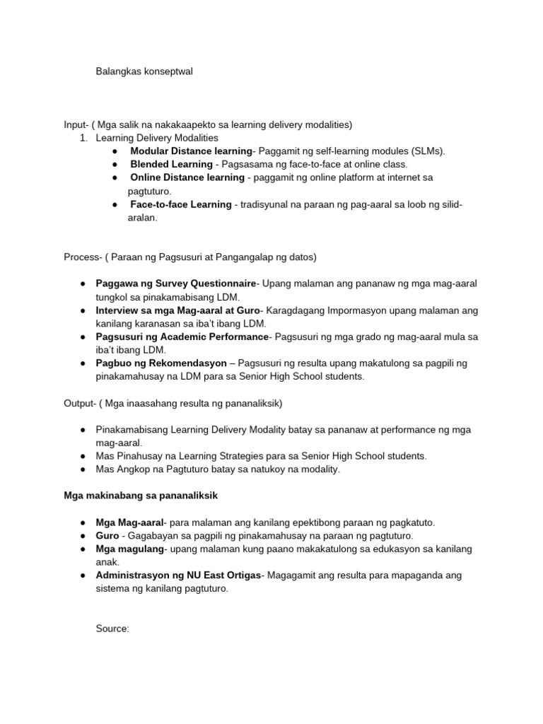 Balangkas Konseptwal | PDF