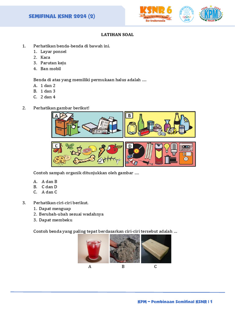 Soal Semifinal KSNR Kelas 2 SD 2024 | PDF