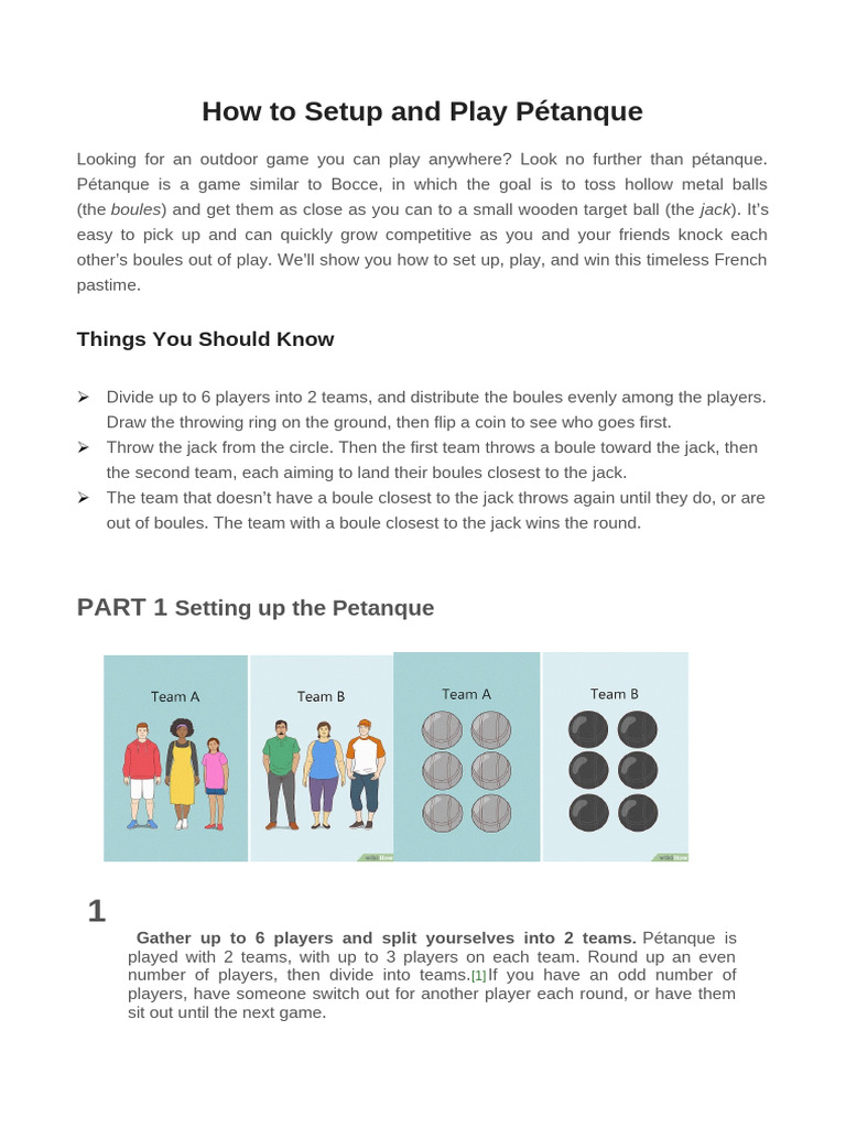 PETANQUE | PDF | Sports | Precision Sports