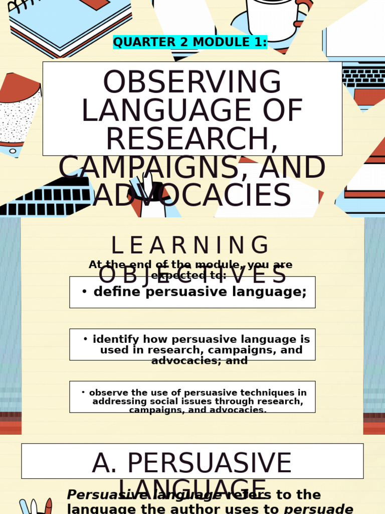 Persuasive Language in Advocacy and Research | PDF | Persuasion | Rhetoric
