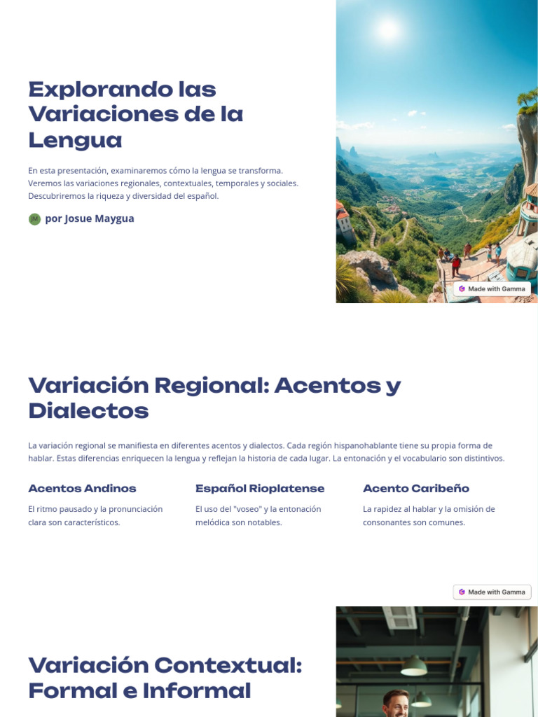 Explorando Las Variaciones de La Lengua | PDF | Lengua española | Idiomas