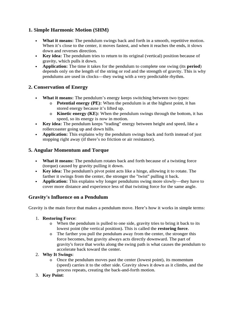 Pendulum Physics | PDF | Pendulum | Force