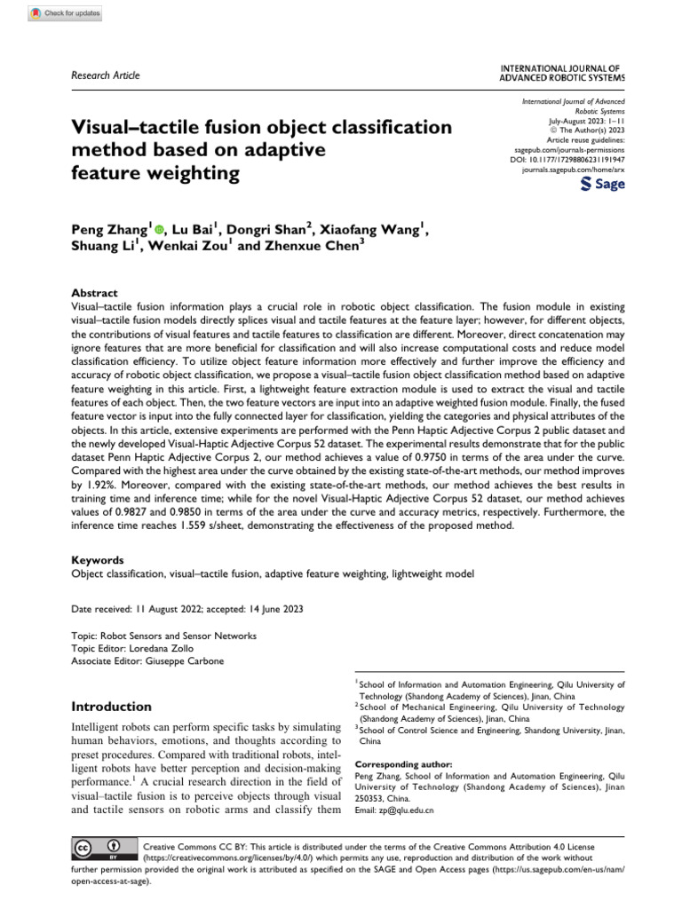 Adaptive Visual-Tactile Fusion Method | PDF | Receiver Operating Characteristic | Deep Learning