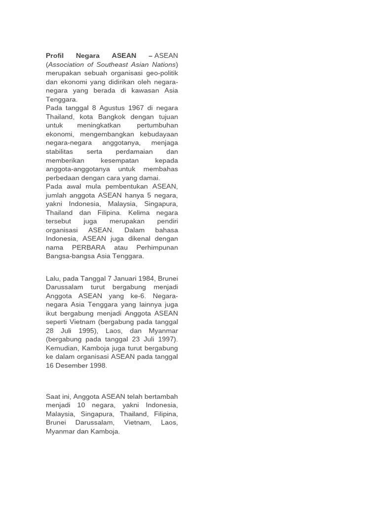 Profil Negara ASEAN | PDF