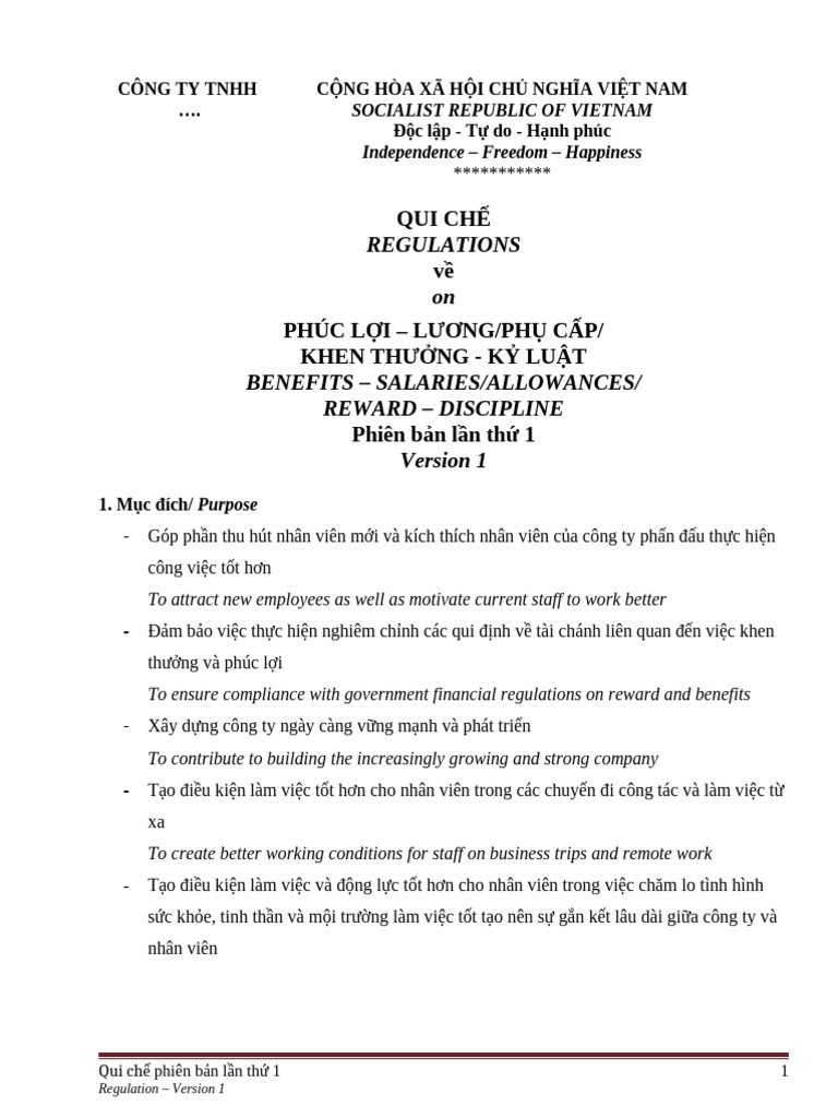 Regulation - Benefit Reward Discipline - Nov 2020 - Update 112023 | PDF