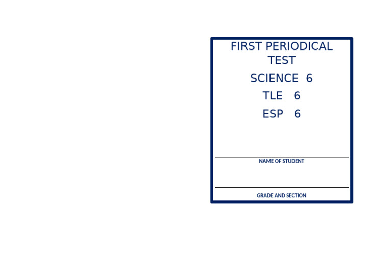 First Periodical Test Answer Sheet | PDF
