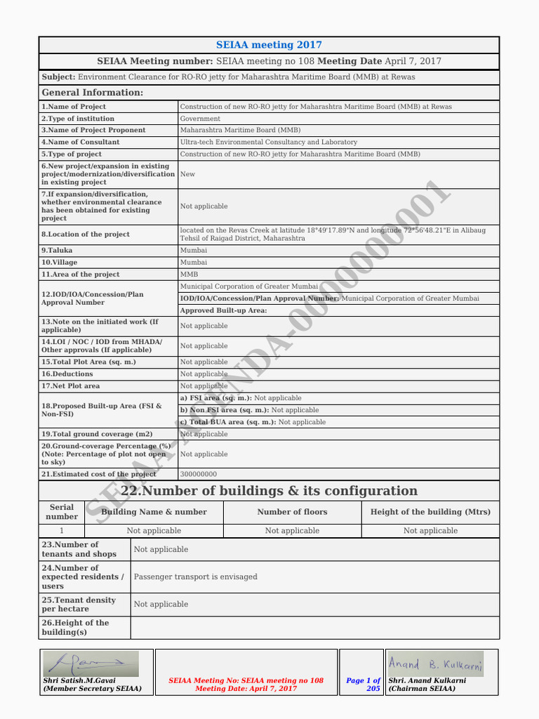 SEIAA-AGENDA-0000000001: 22.number of Buildings & Its Configuration ...