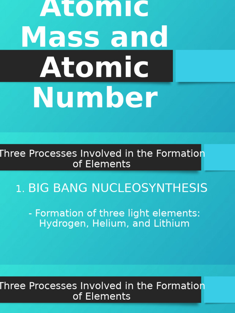 3 Atomic Number and Atomic Mass | PDF | Ion | Atoms