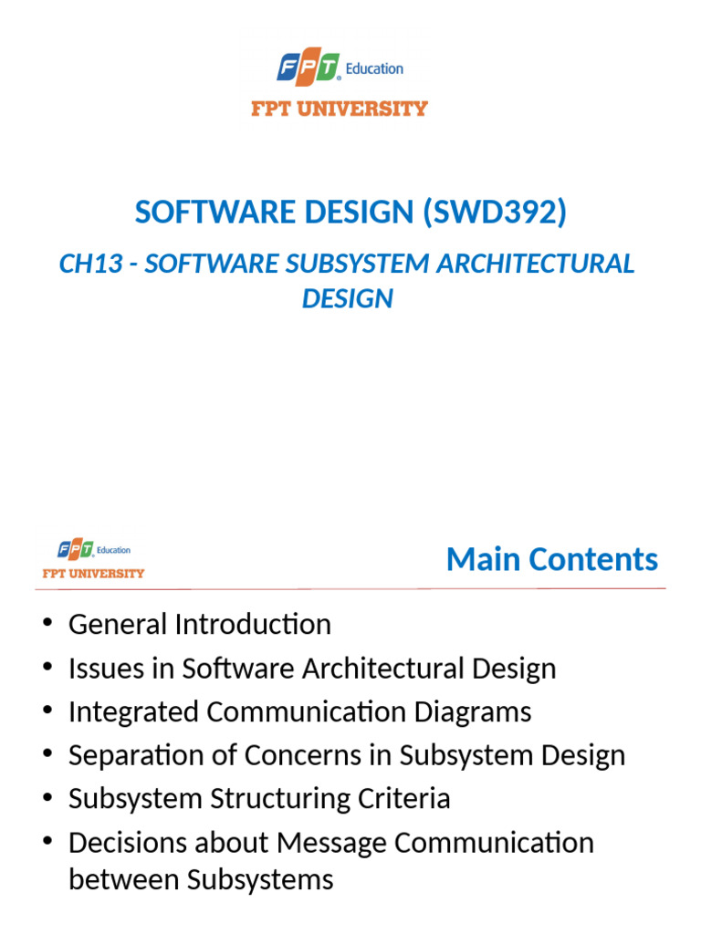 Ch13_Software Subsystem Architectural Design | PDF | System | Software ...
