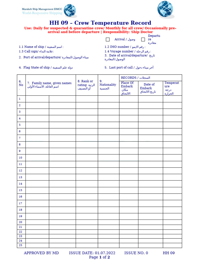 HH 09 Crew Temperature Record | PDF