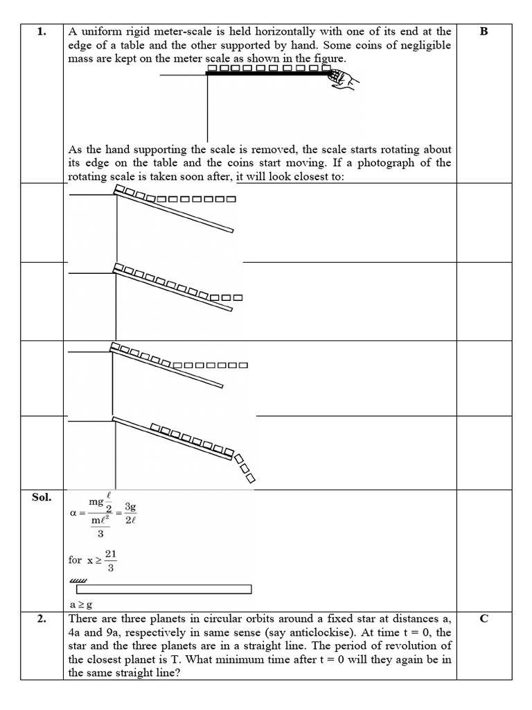 Physics Problem Set with Solutions | PDF | Rotation | Crystal Structure