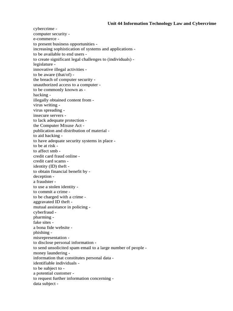 44 Information Technology Law and Cybercrime 1 | PDF