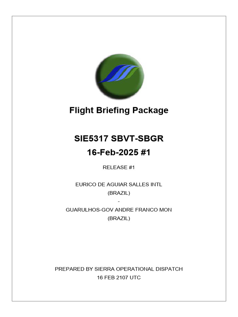 SIE5317 SBVT-SBGR (16-Feb-2025) #1 | PDF | Aviation Safety | Aviation