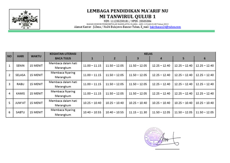Jadwal Kegiatan LBT | PDF