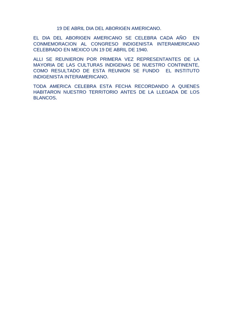 19 de Abril Dia Del Aborigen Americano | PDF