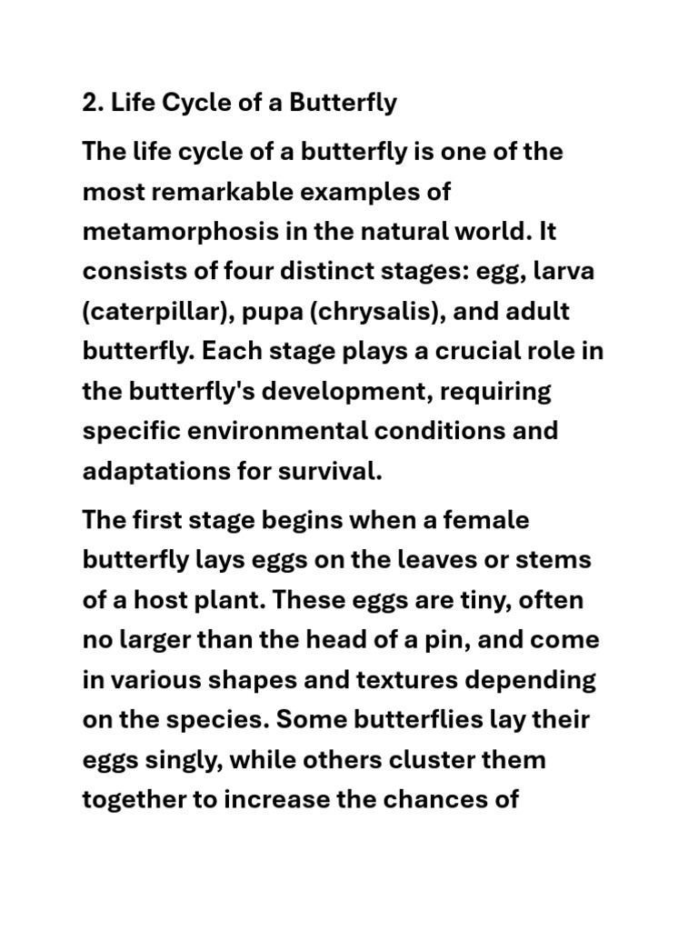 Butterfly Life Cycle Explained | PDF