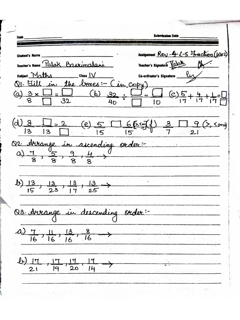 Revision 4 Ls 5 Fractions WS 2 2 | PDF