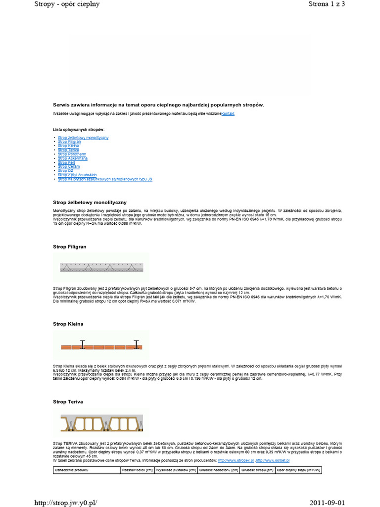 Parametry Stropów | PDF