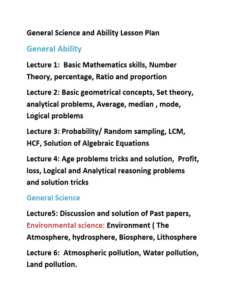 General Science & Math Lesson Plan | PDF