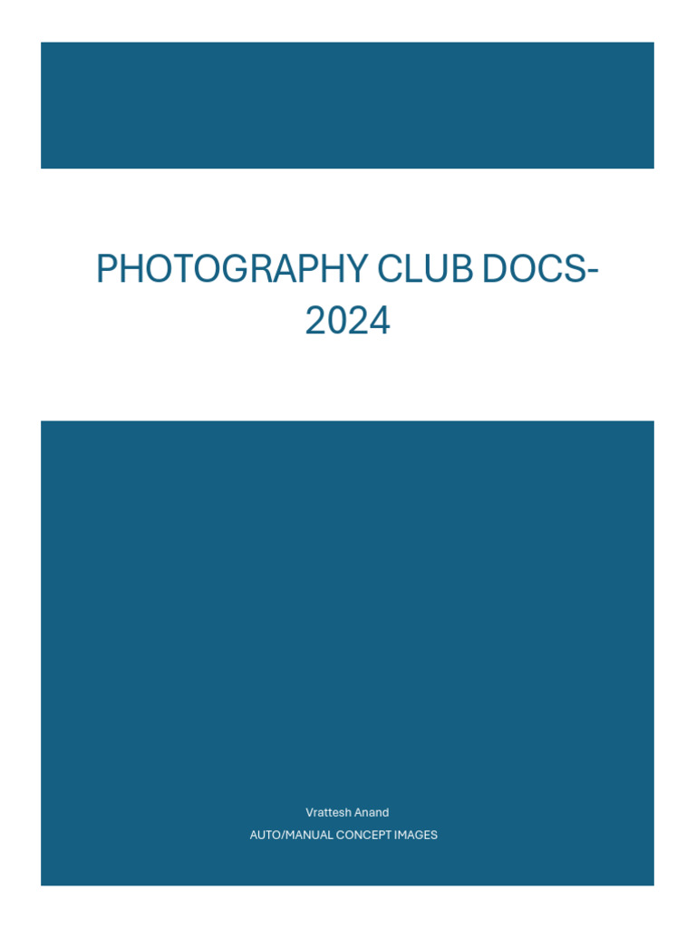 2024 Photography Club Manual Guide | PDF