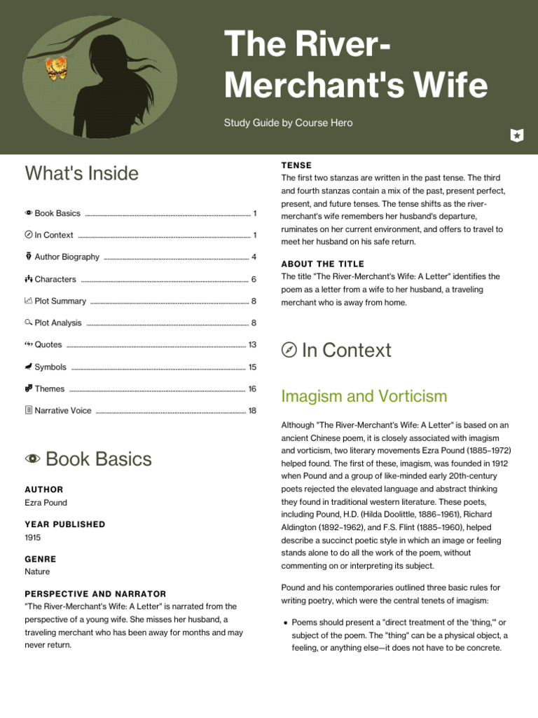 River-Merchant's Wife Study Guide | PDF | Poetry