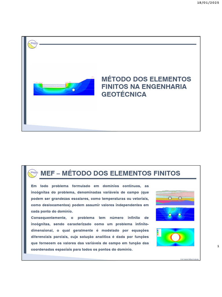Aula 01 - Mef Na Geotecnia (Introdução) | PDF | Método dos elementos ...