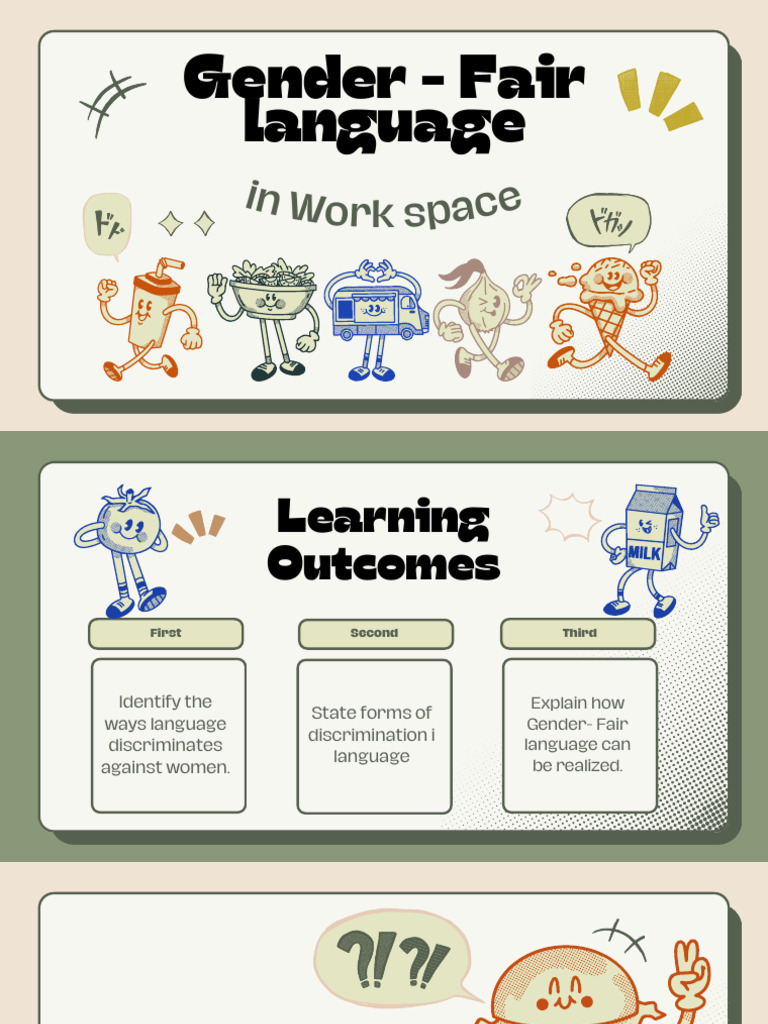 Green Playful Illustrative Gender Equality in Workspace Presentation ...