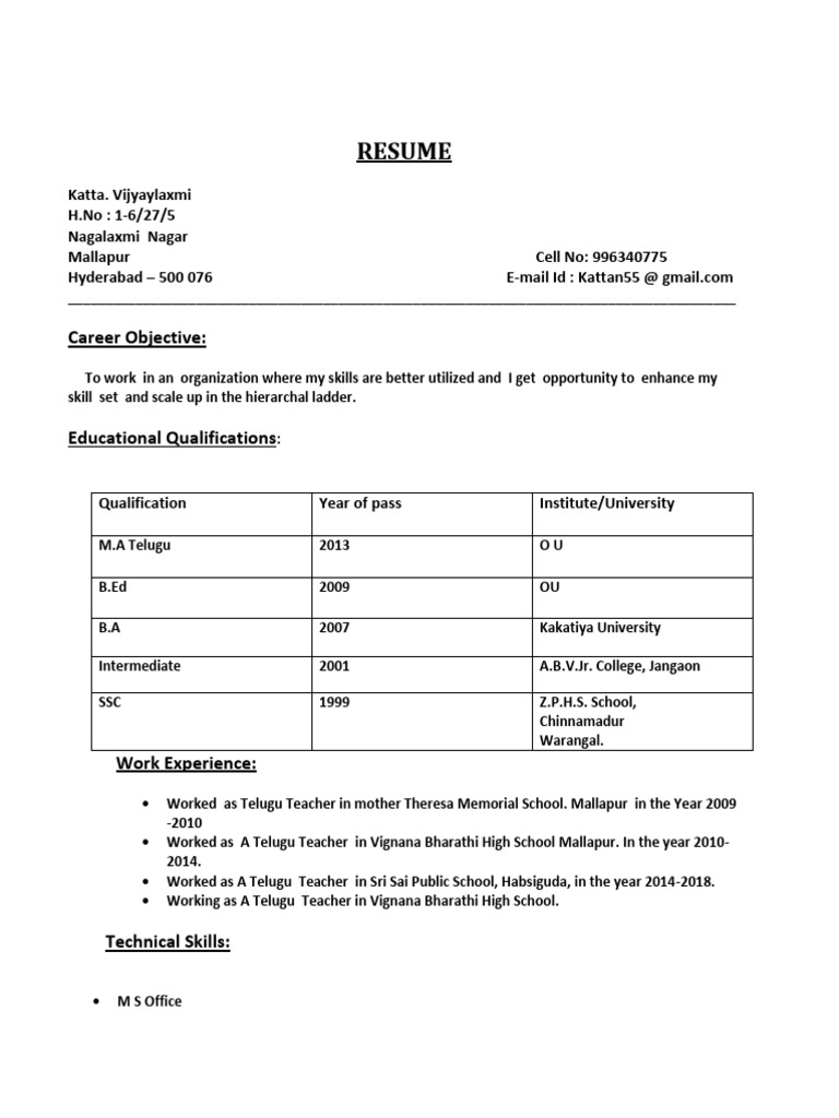 RESUME.JYOTHI | PDF