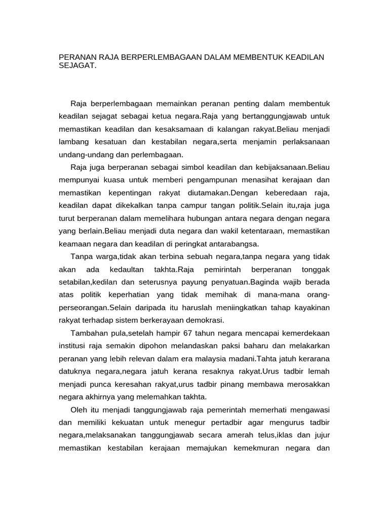 Peranan Raja Berperlembagaan dalam Keadilan | PDF