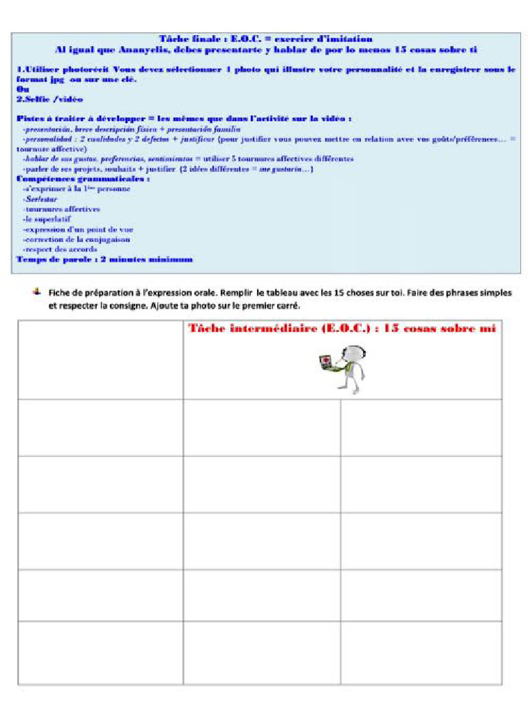 Actividad 15 Cosas Sobre Mí | PDF