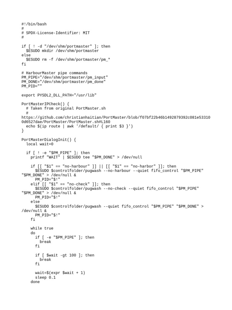 PortMaster Bash Script Commands | PDF | Computer Programming