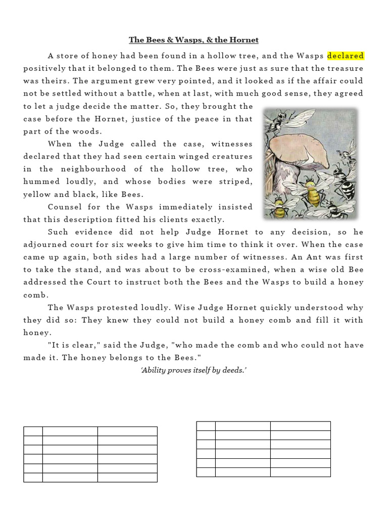 Fable - Past Tense & Present Tense | PDF