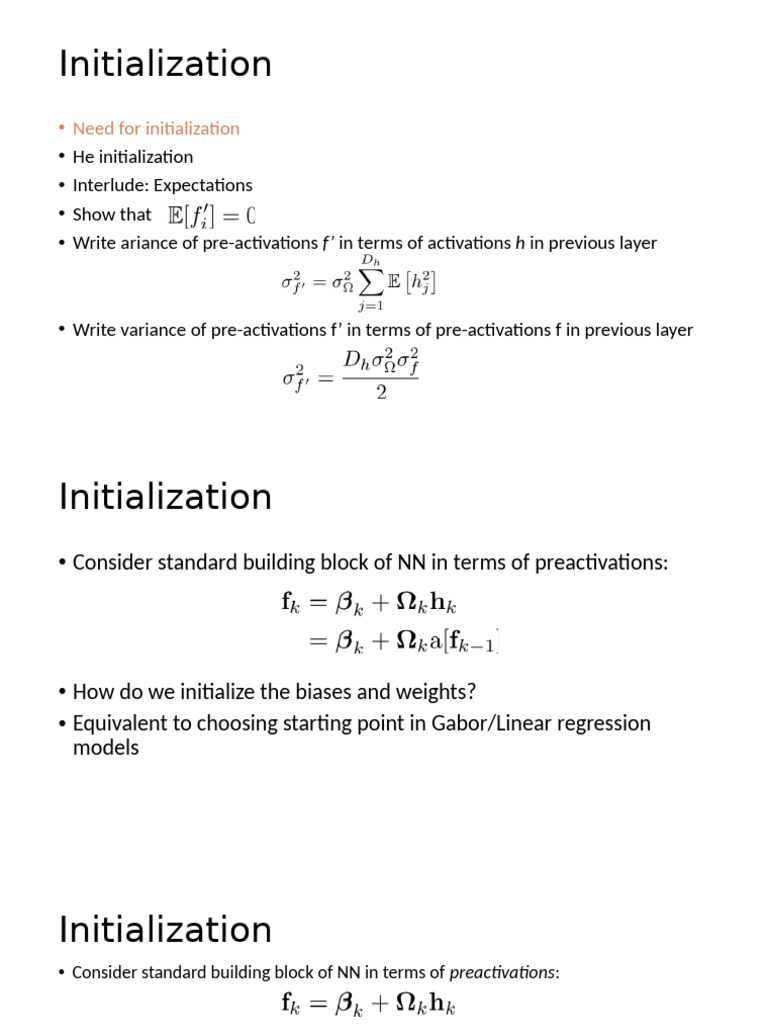 SDSC4008 07b Initialization | PDF | Variance | Estimation Theory