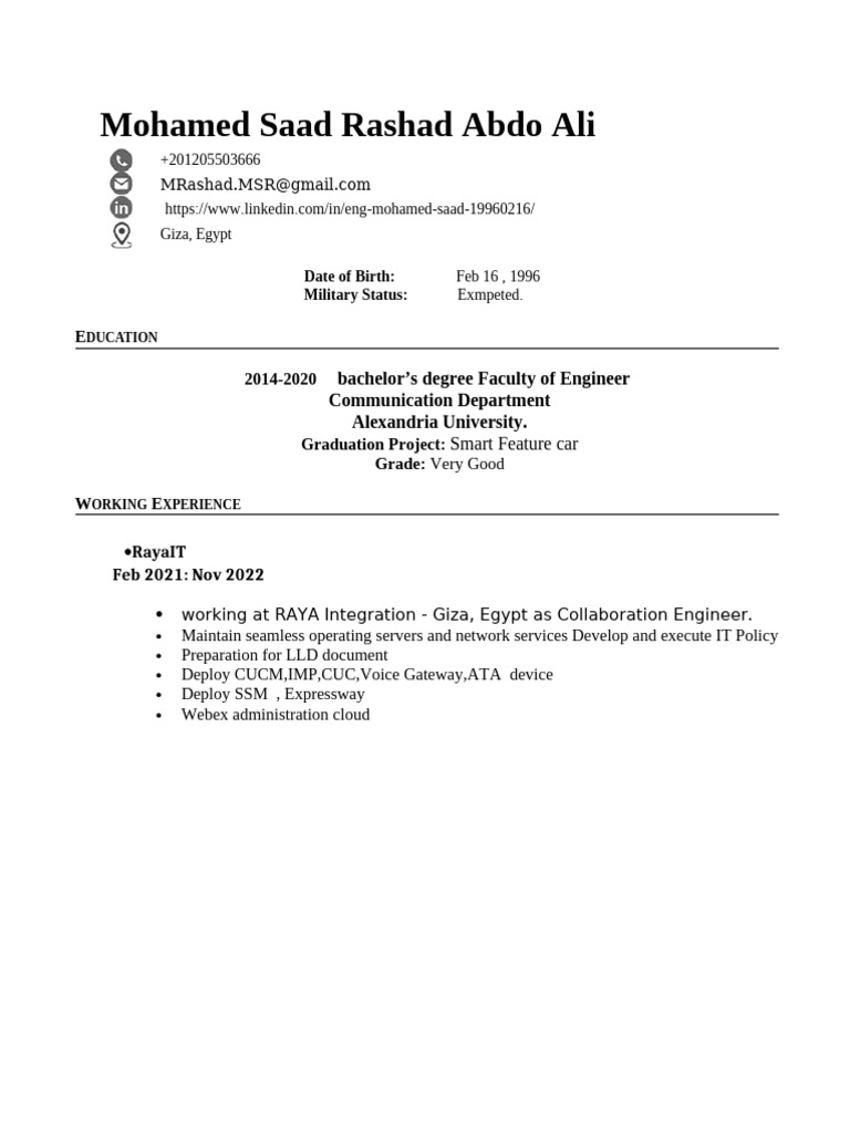 MSR Voice Resume-15072024 | PDF | Cisco Certifications | Telecommunications